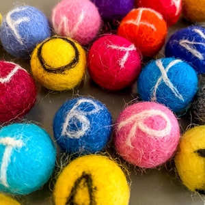 Needle Felted Alphabet Balls Letter Balls Montessori - Etsy