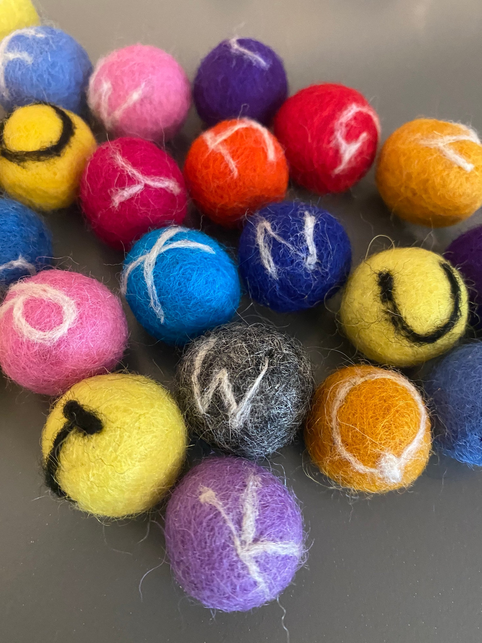 Needle Felted Alphabet Balls Letter Balls Montessori - Etsy