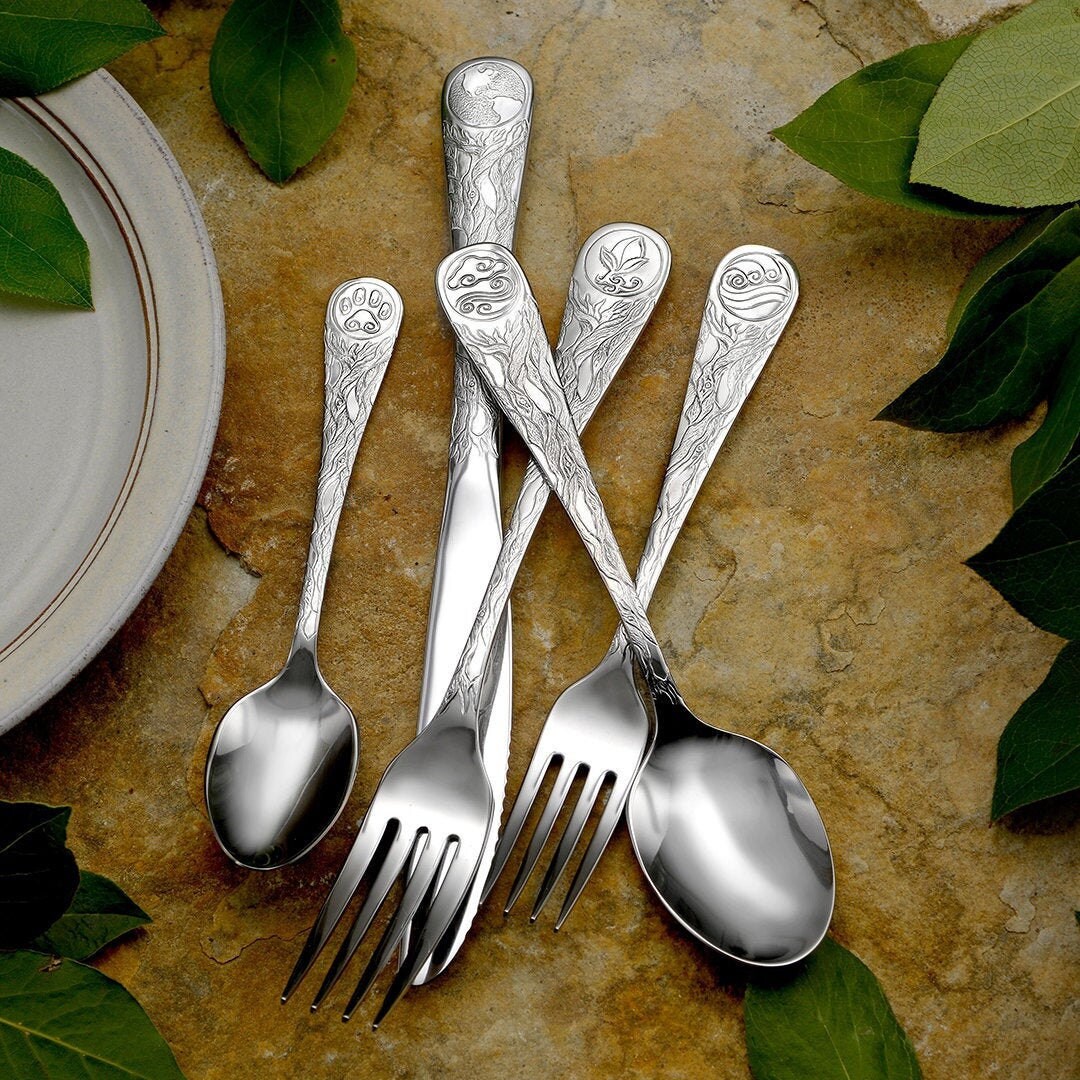 Earth 45 Piece Flatware Set Service for 8 Includes Service Set - Etsy
