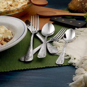 Celtic 65 Piece Flatware Set Service for 12 Includes Serving Set Made ...