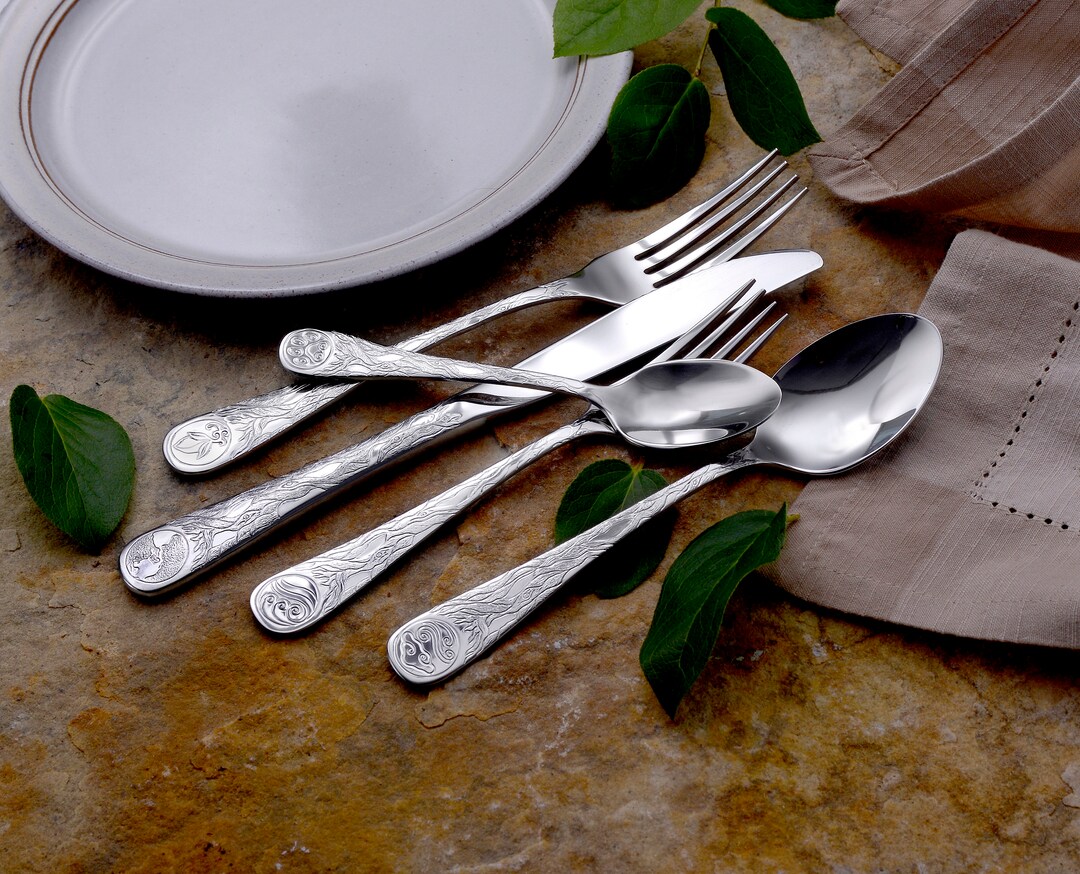 Earth 45 Piece Flatware Set Service for 8 Includes Service Set Made in ...