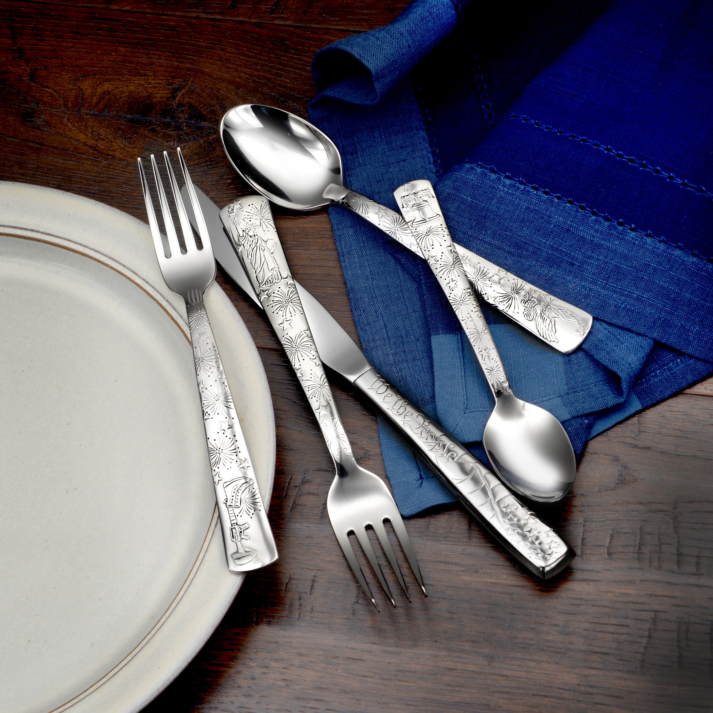 Liberty 65 Piece Flatware Set Service for 12 Includes Serving - Etsy