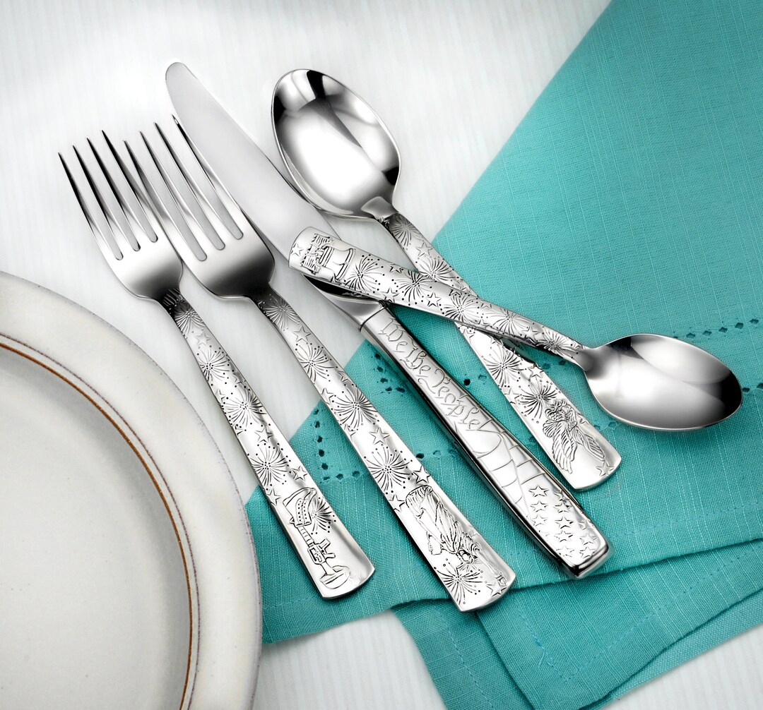 Liberty 65 Piece Flatware Set Service for 12 Includes Serving Set Made ...