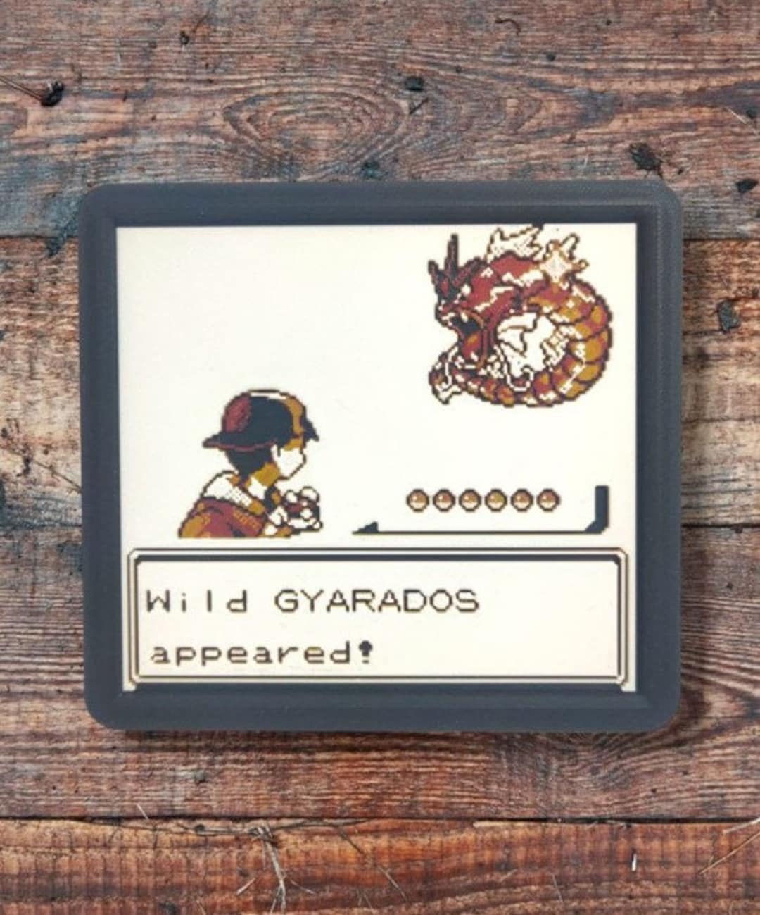 Shiny Gyarados Encounter Wall Art, Custom Text GBC Screen Artwork, Gen ...
