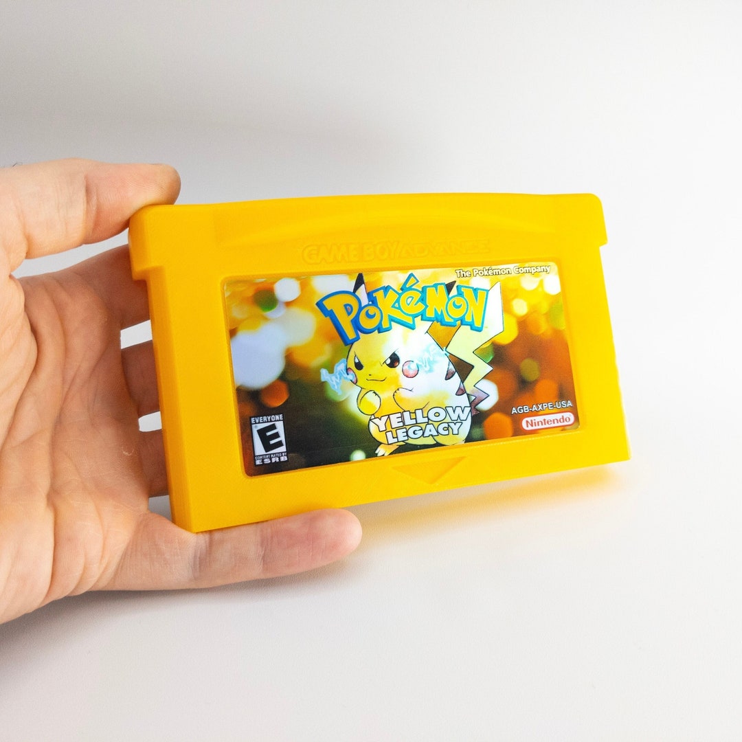 Giant 15cm Pokémon Yellow Legacy Cartridge Wall Art, Custom Text Stand ...
