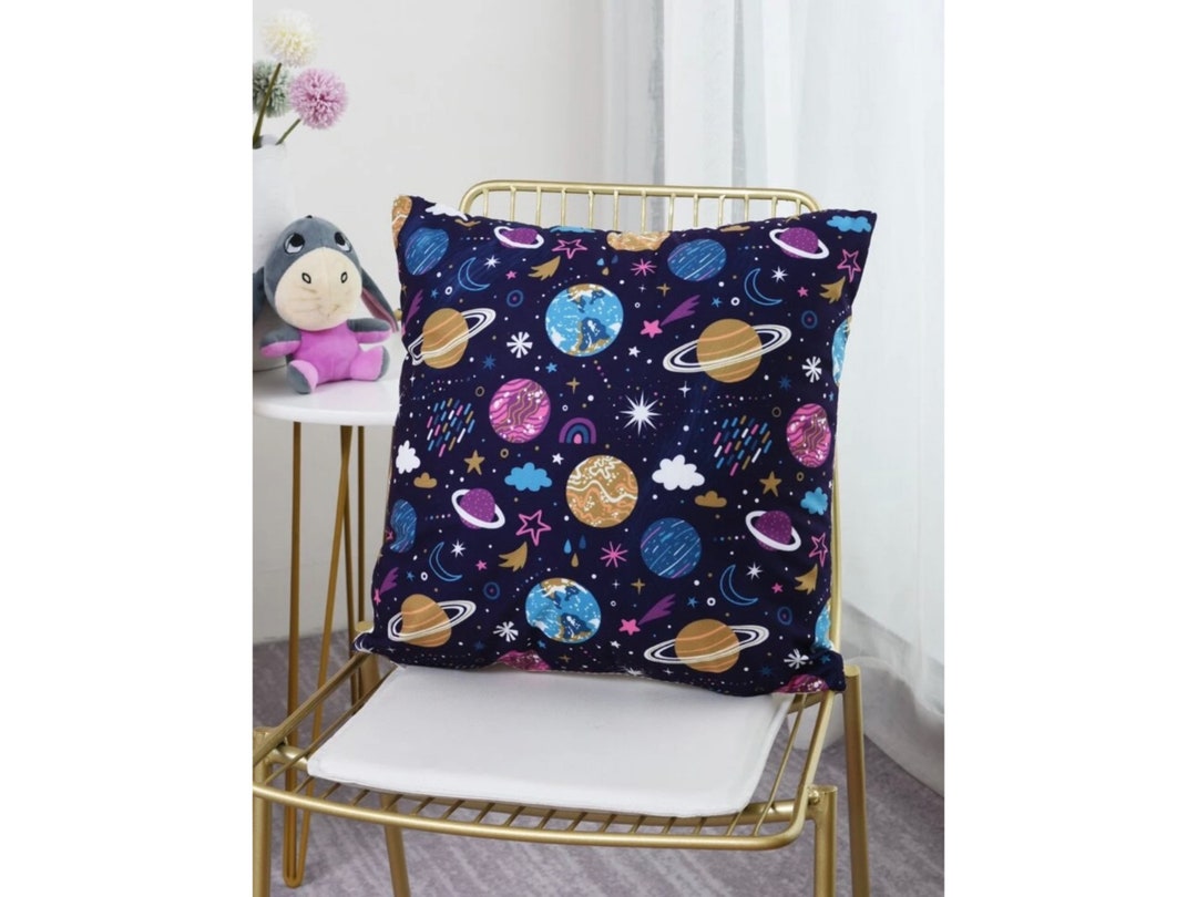 Space Cushion Cover, Galaxy Cushion Cover, Boys Room Decor, Planet ...