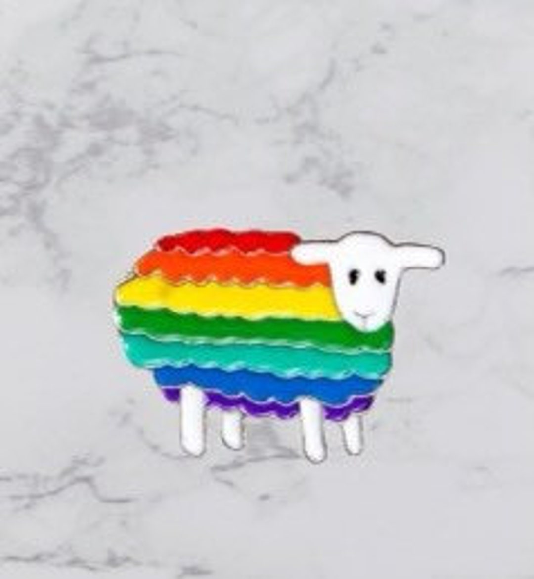 Rainbow Sheep Pin, Welsh Gay Pride Pin, LGBTQIA Pride Sheep Pin, Gay ...
