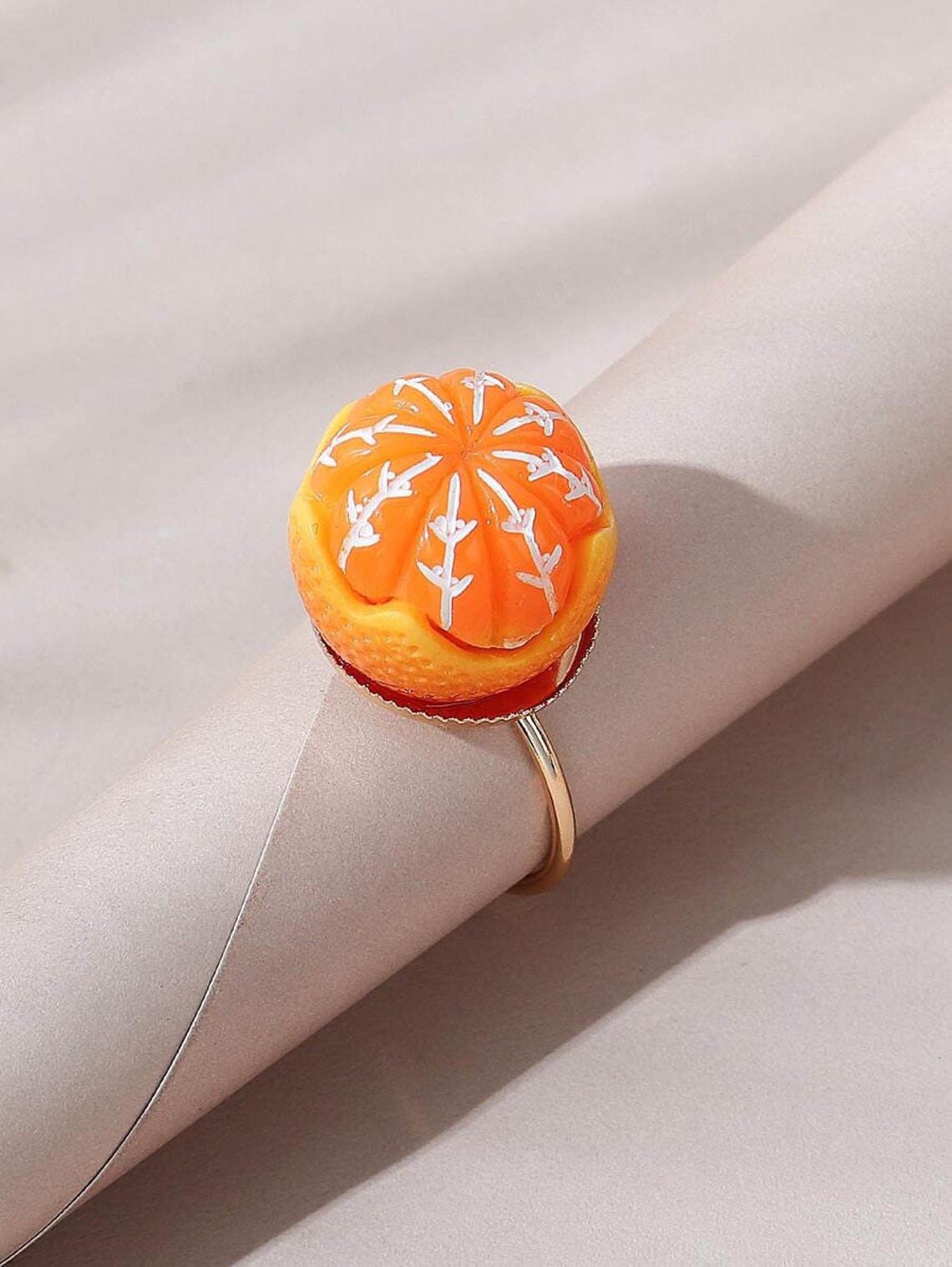 Orange ring fruit ring vegan ring novelty ring cute ring | Etsy