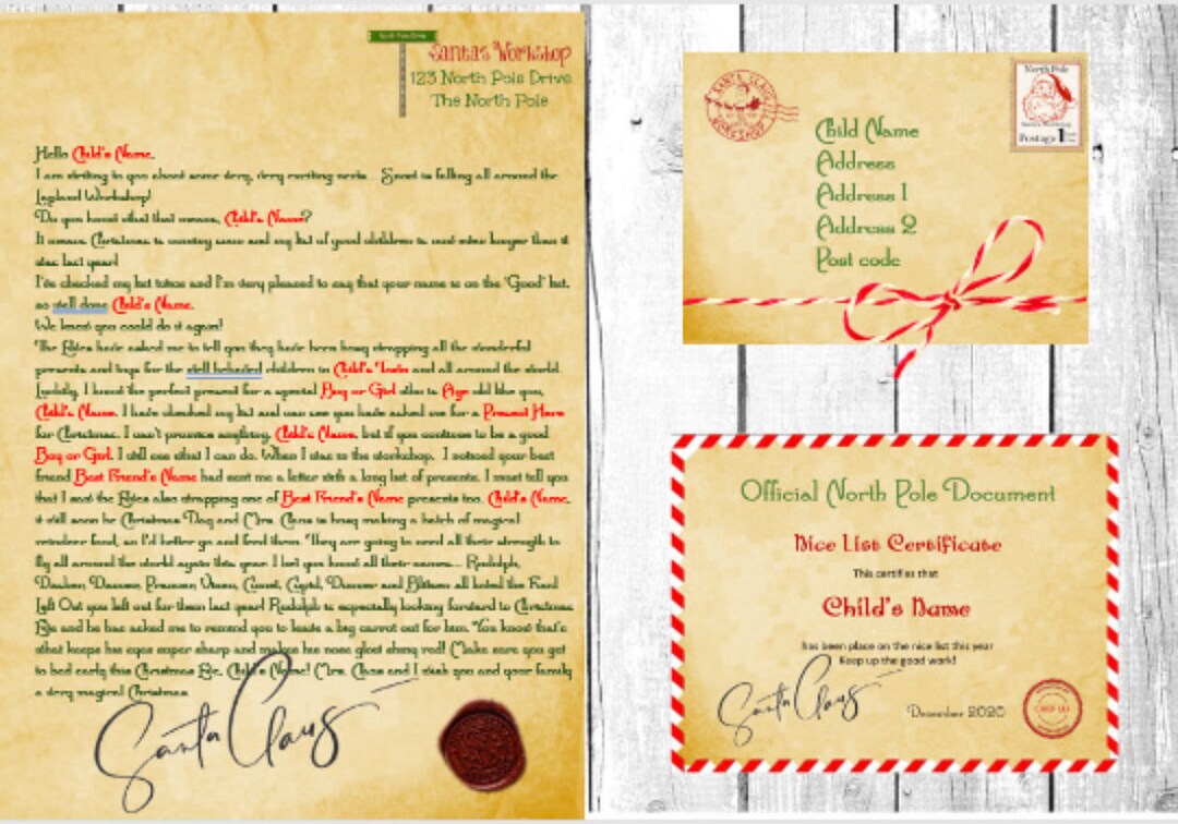 Personalised Letter From Santa With REAL Wax Seal, Wax Sealed Letter ...