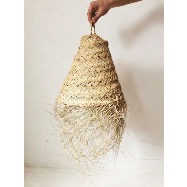 Wicker Hanging Lamp - Etsy
