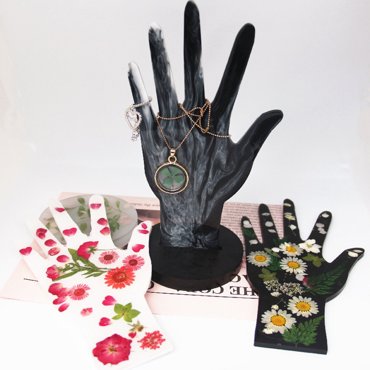 DIY Silicone Hand Shape Display Mold Jewelry Display Stand Mold ...