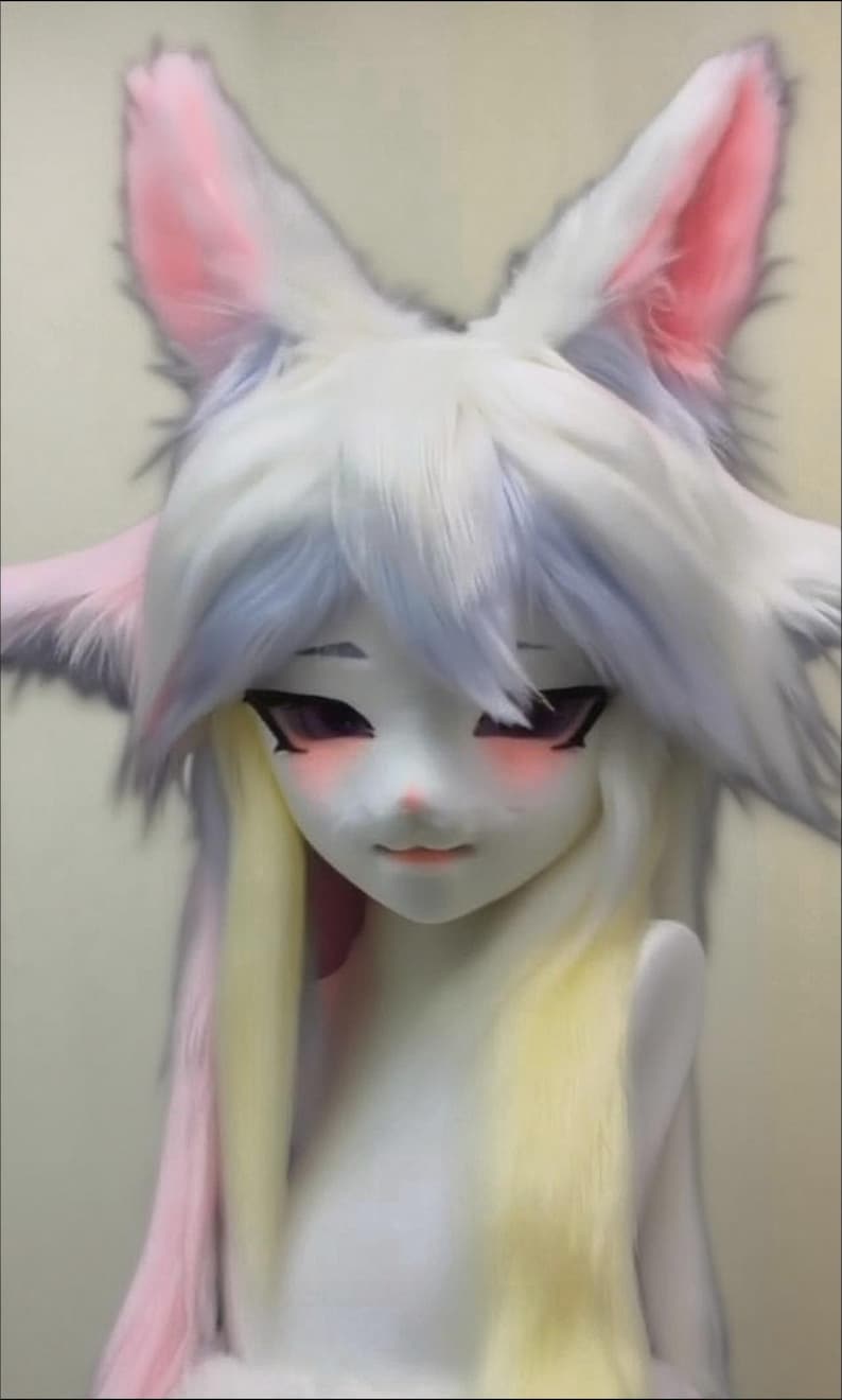 Custom Furry Head, Anime-style Fursuit Head With Fur Handmade Fursona ...