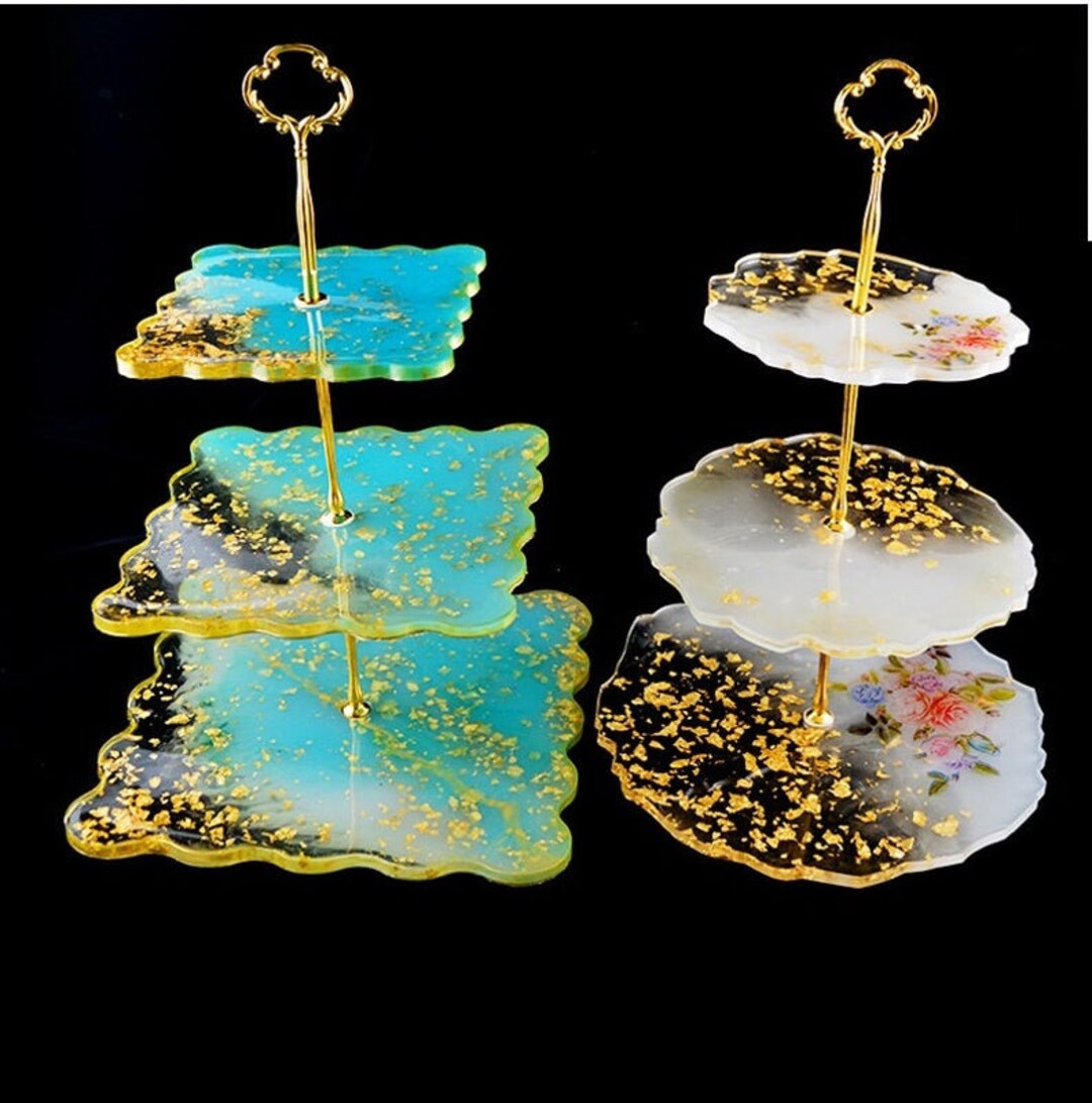 3 Layers Resin Mold Silicone Coaster Mold Square Round Fruit Coaster ...