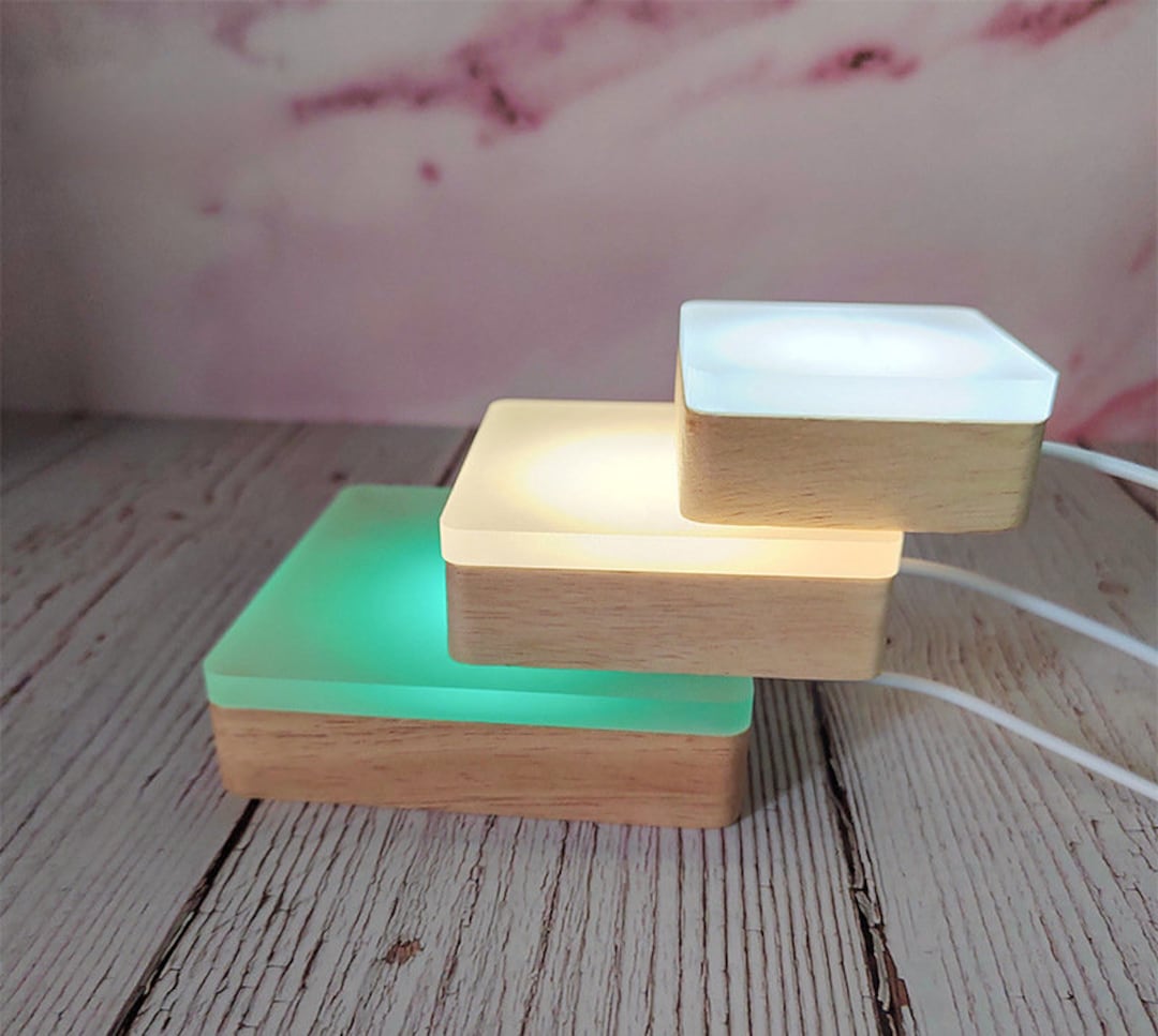 Different Size Square DIY USB Wood Night Light Base Light Base for ...