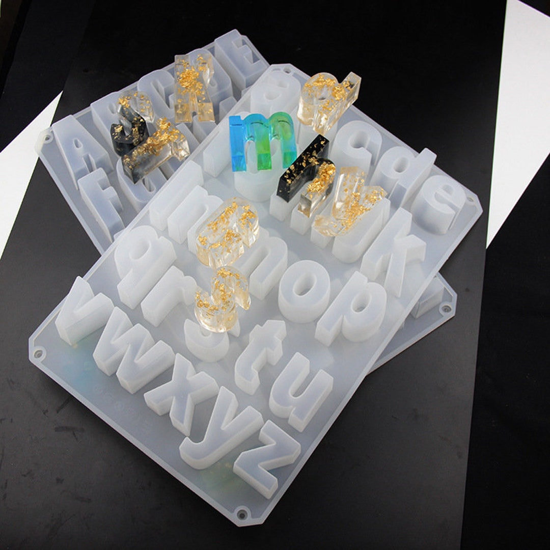 DIY Silicone Alphabet Lowercase / Uppercase A-Z Letter Mold , Letter ...