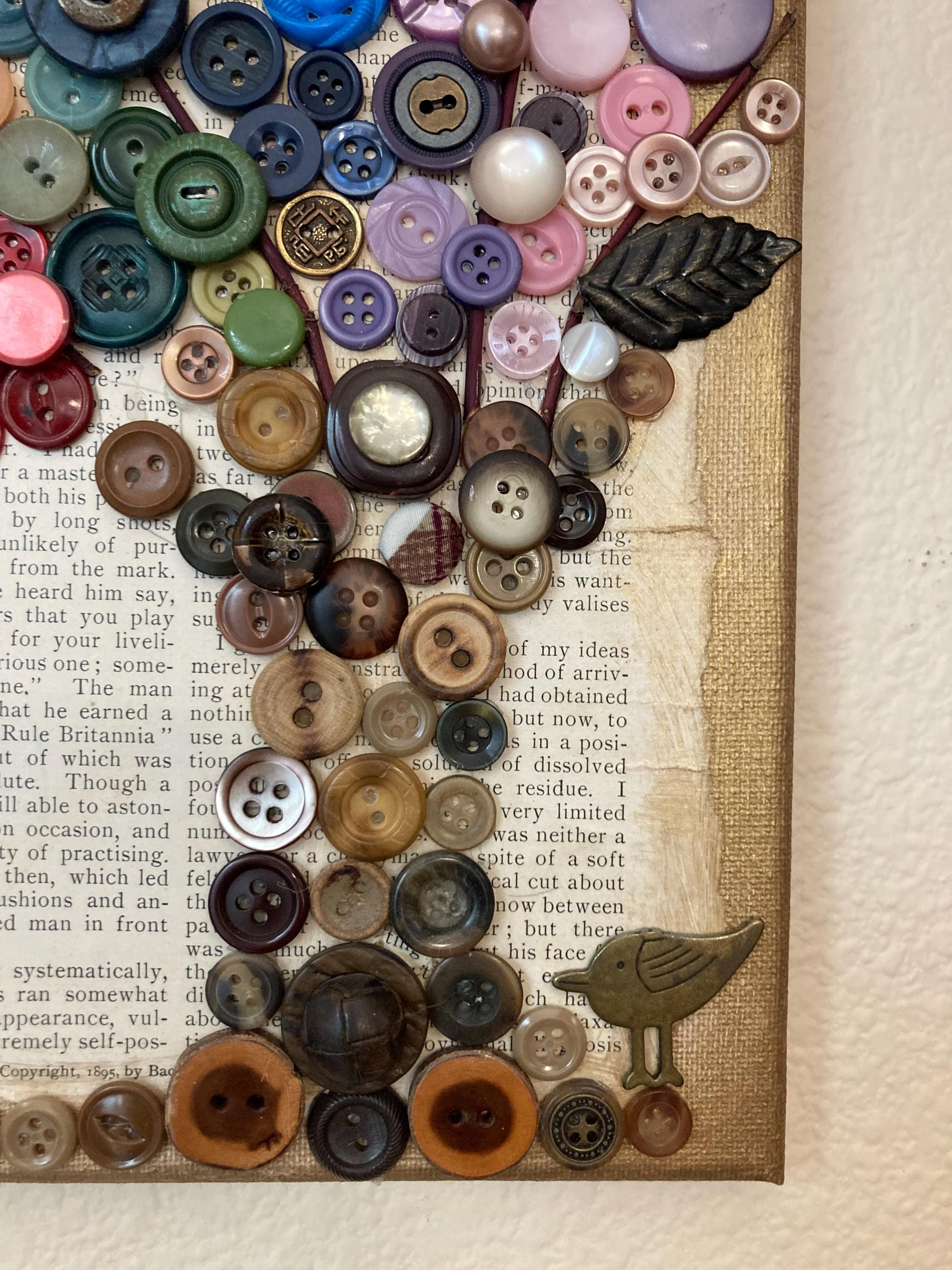 Found Object Button Art Tree - Etsy
