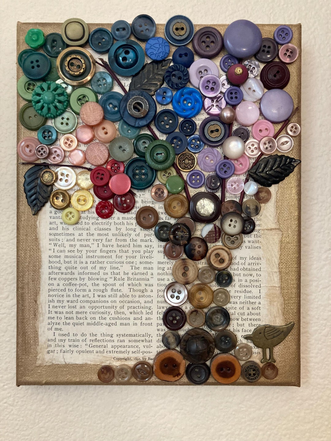 Found Object Button Art Tree - Etsy
