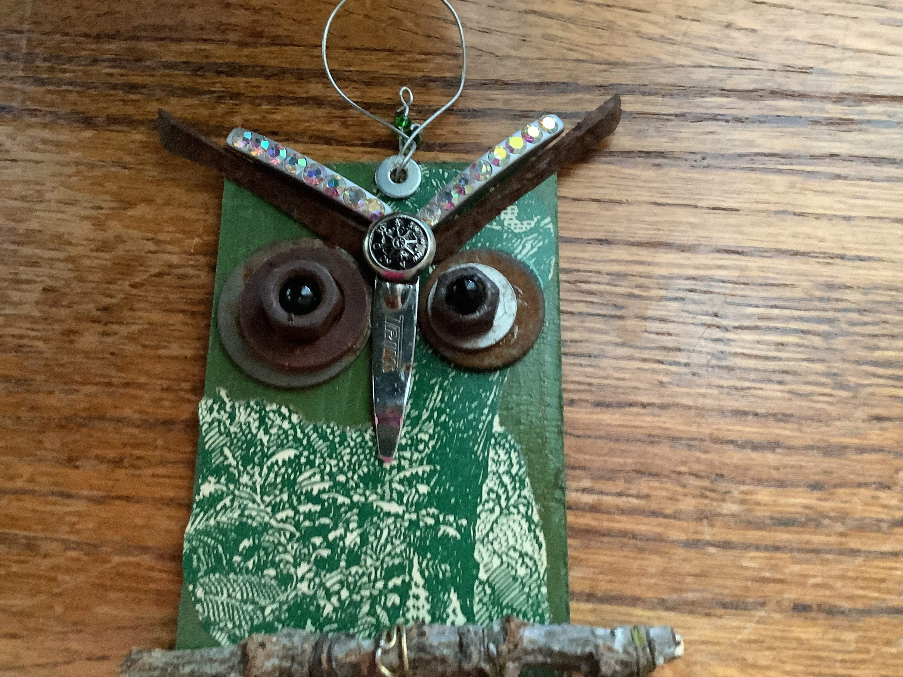 Found Object Owl Dangler - Etsy