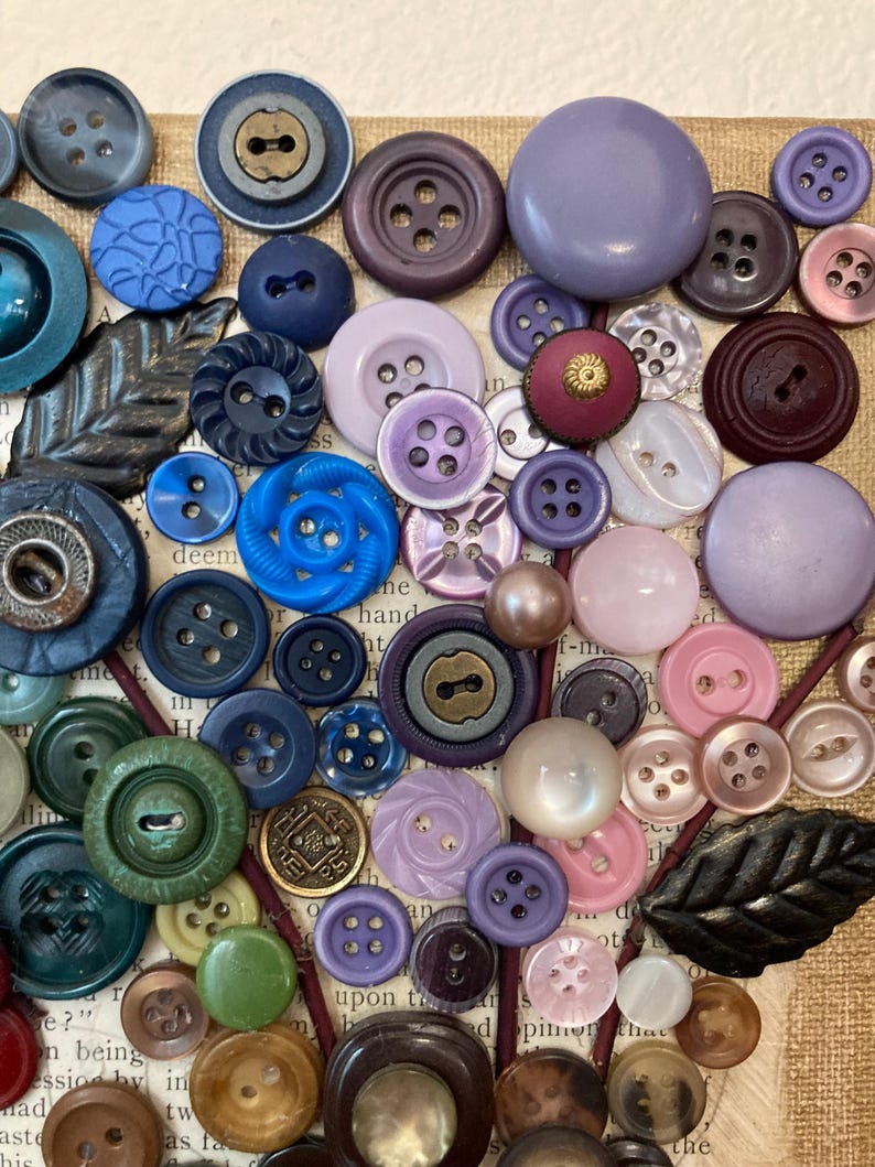 Found Object Button Art Tree - Etsy