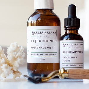 Shaving Gift Set for Men - 4 Oz. Post Shave Mist + 1.2 Oz. Razor Burn ...