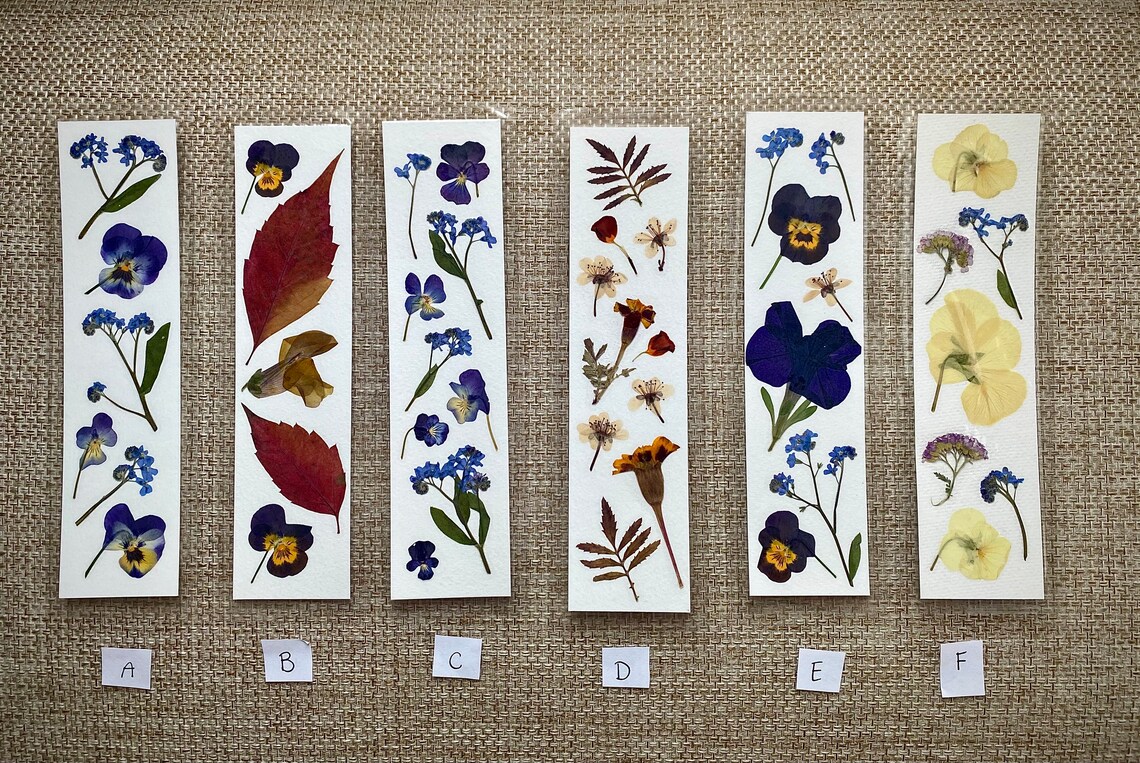 Real Pressed Flower Laminated Bookmarks - Etsy