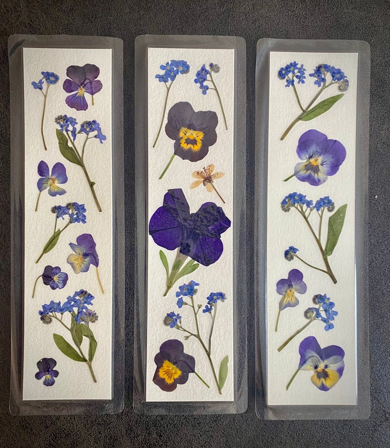 Real Pressed Flower Laminated Bookmarks - Etsy