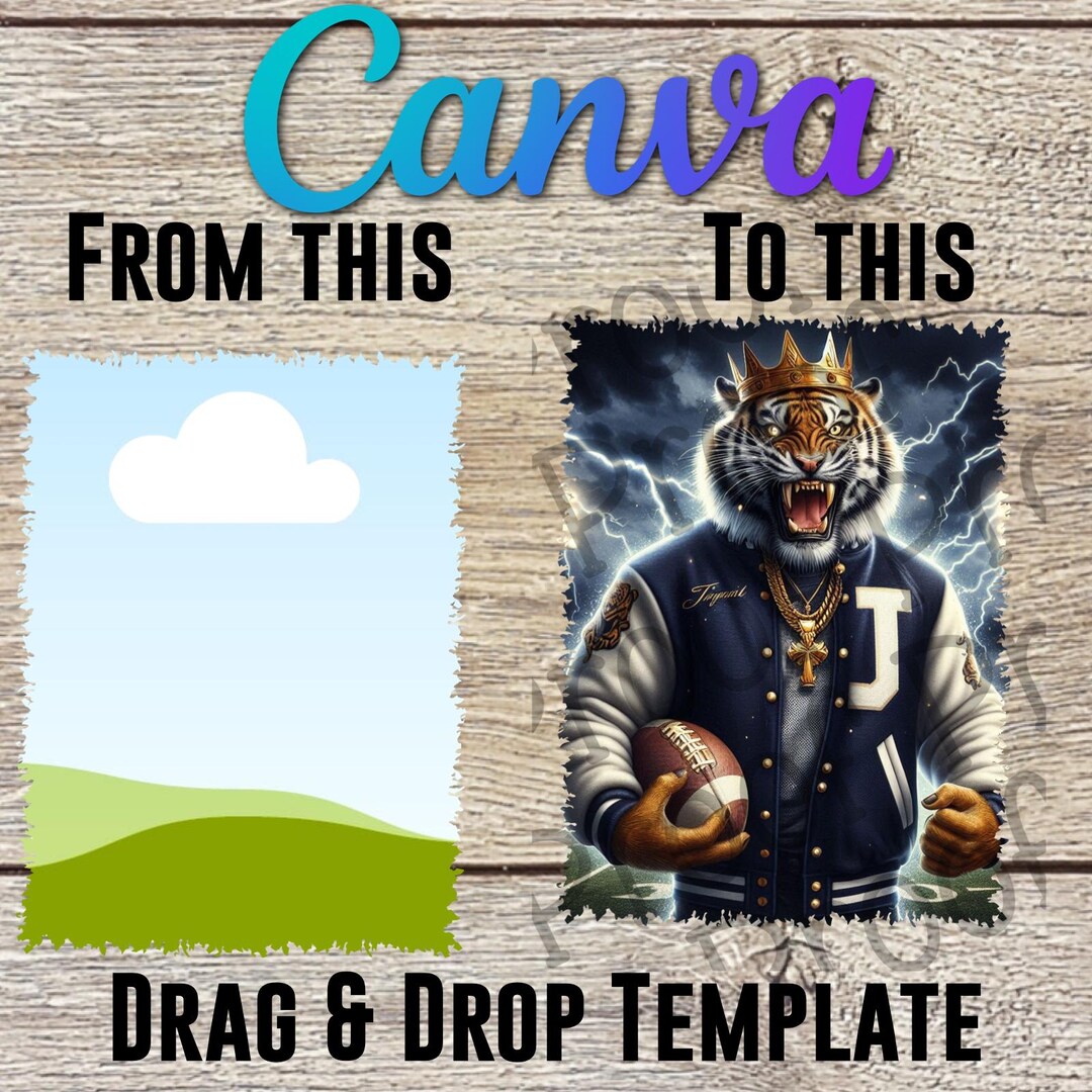 DIY | Canva | Grunge | Drag and Drop | Photo | Frame | Template - Etsy