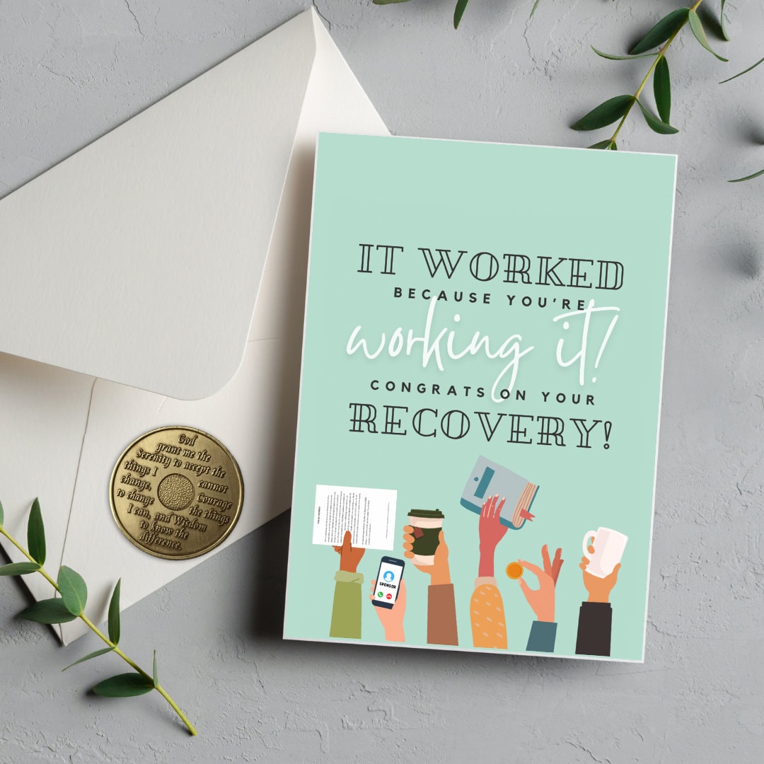Recovery Anniversary Card: 'you're Working It' AA Greeting - Etsy