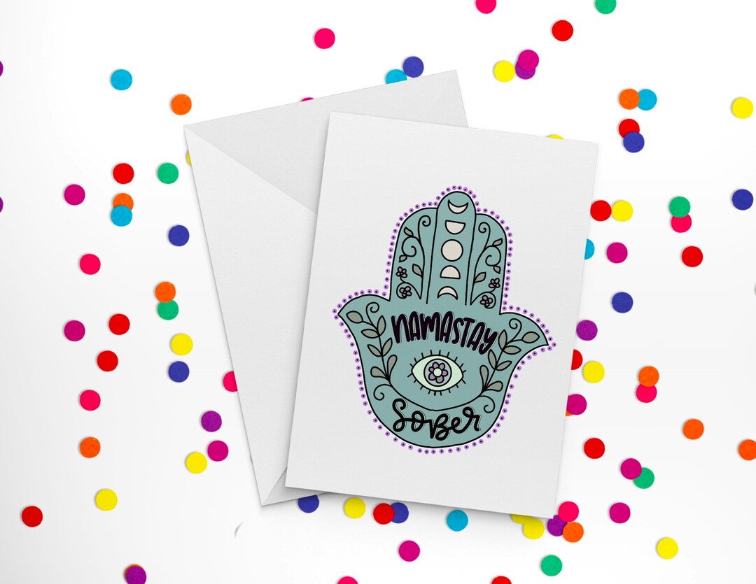 Nama-stay Sober Recovery Card, Sobriety Anniversary Card, AA Greeting ...