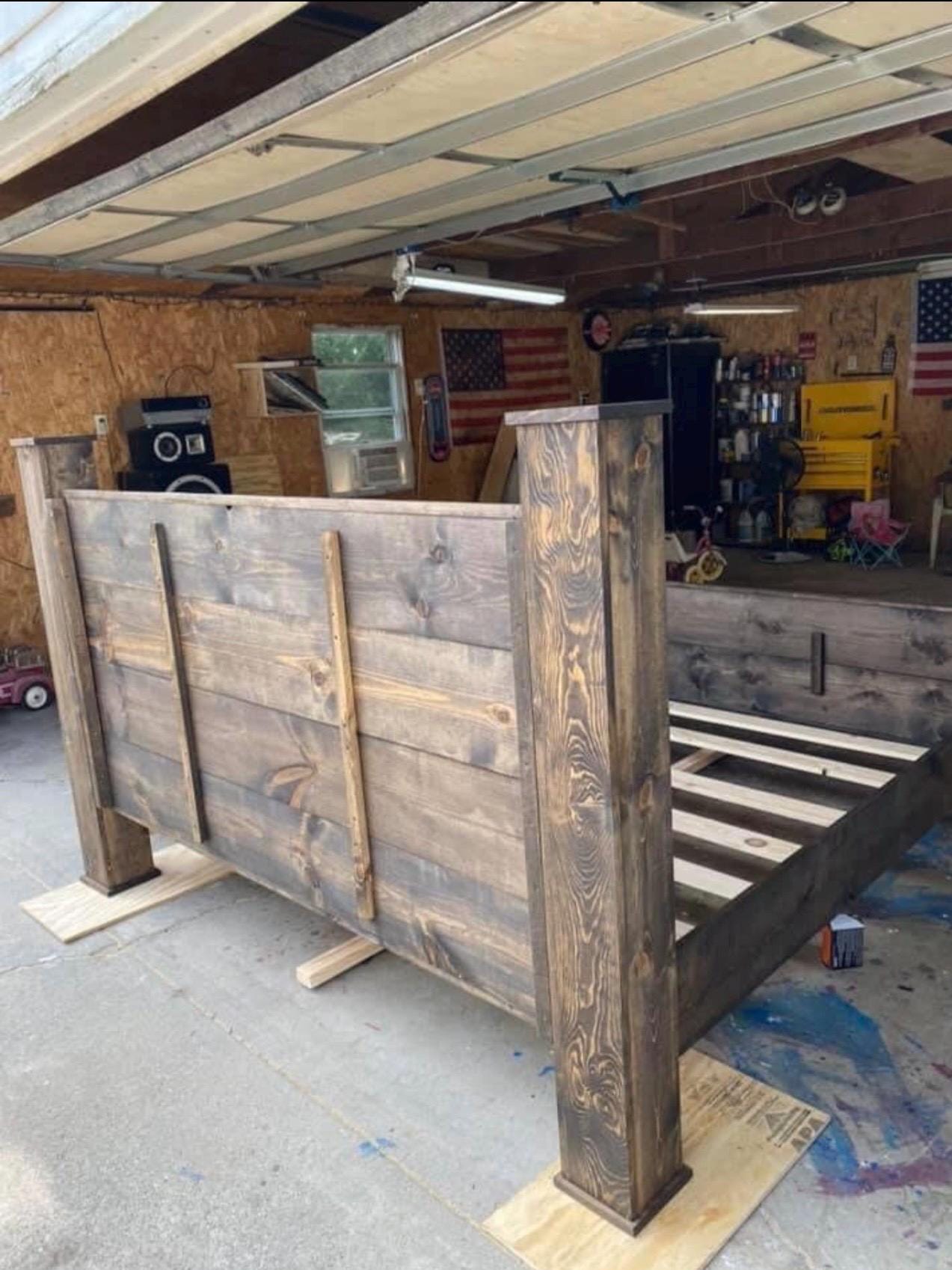 Custom Built Rustic Bed Frame - Etsy