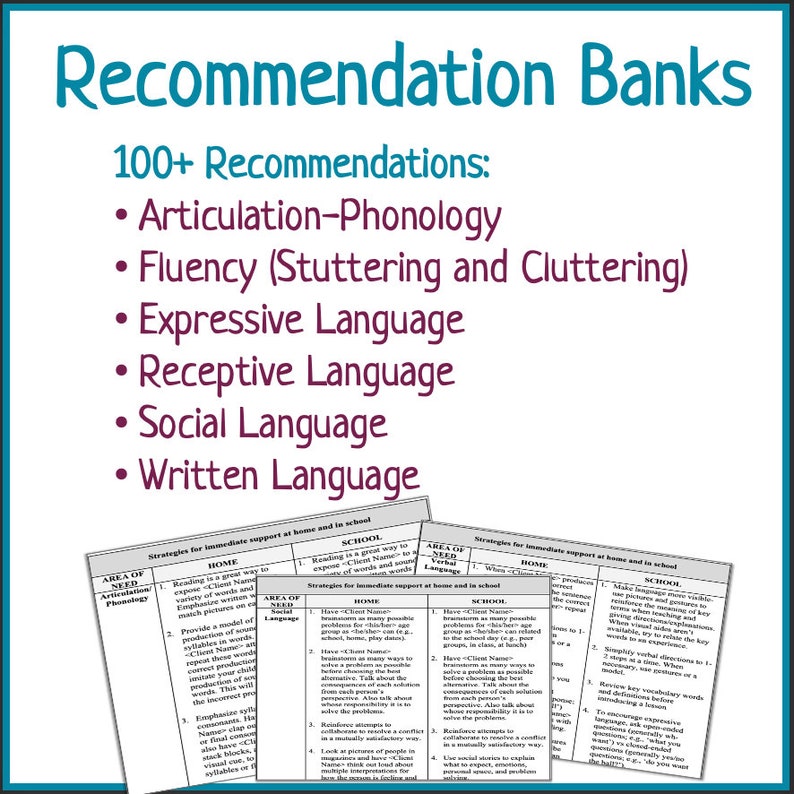 Speech and Language Evaluation Reports Bundle - Etsy