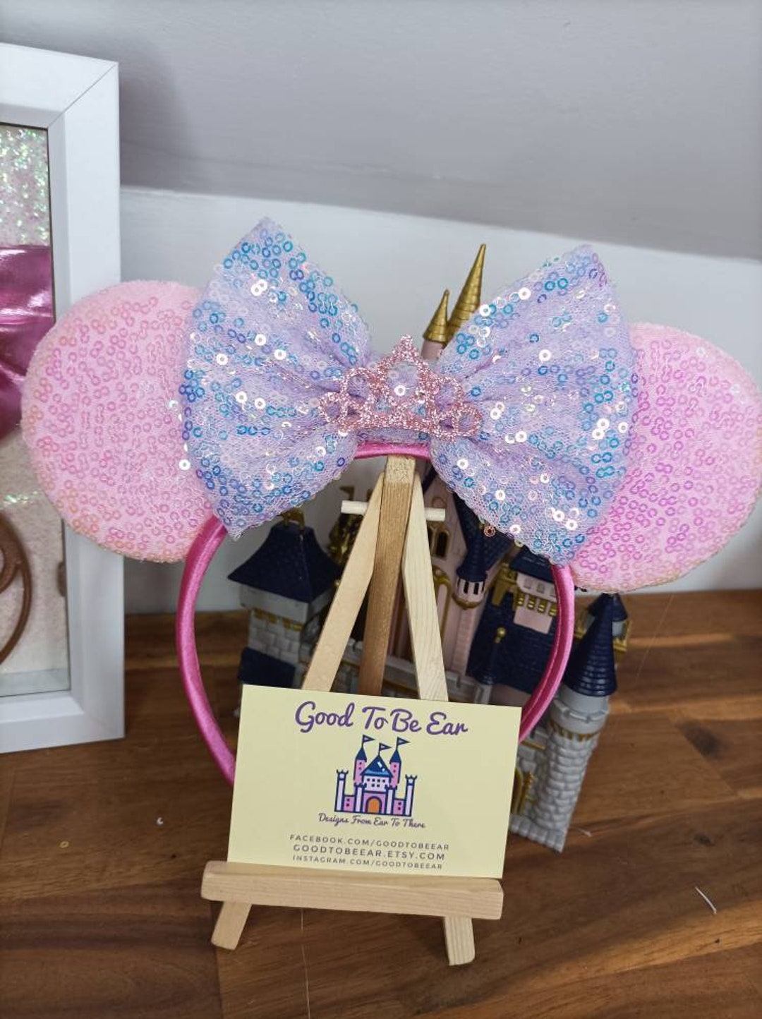 Pink Lilac Princess Crown Disney Minnie and Mickey Inspired Mouse Style ...