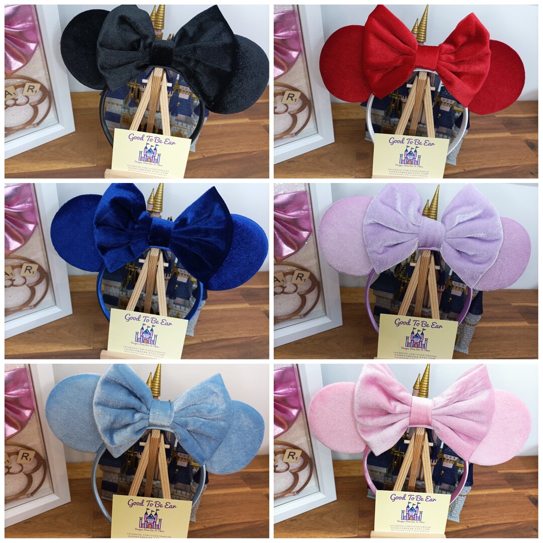 Velvet Matte Classic Disney Minnie and Mickey Inspired Mouse Style Ears ...