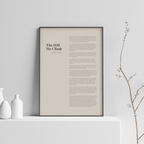 Printable Amanda Gorman the Hill We Climb Poem Digital | Etsy