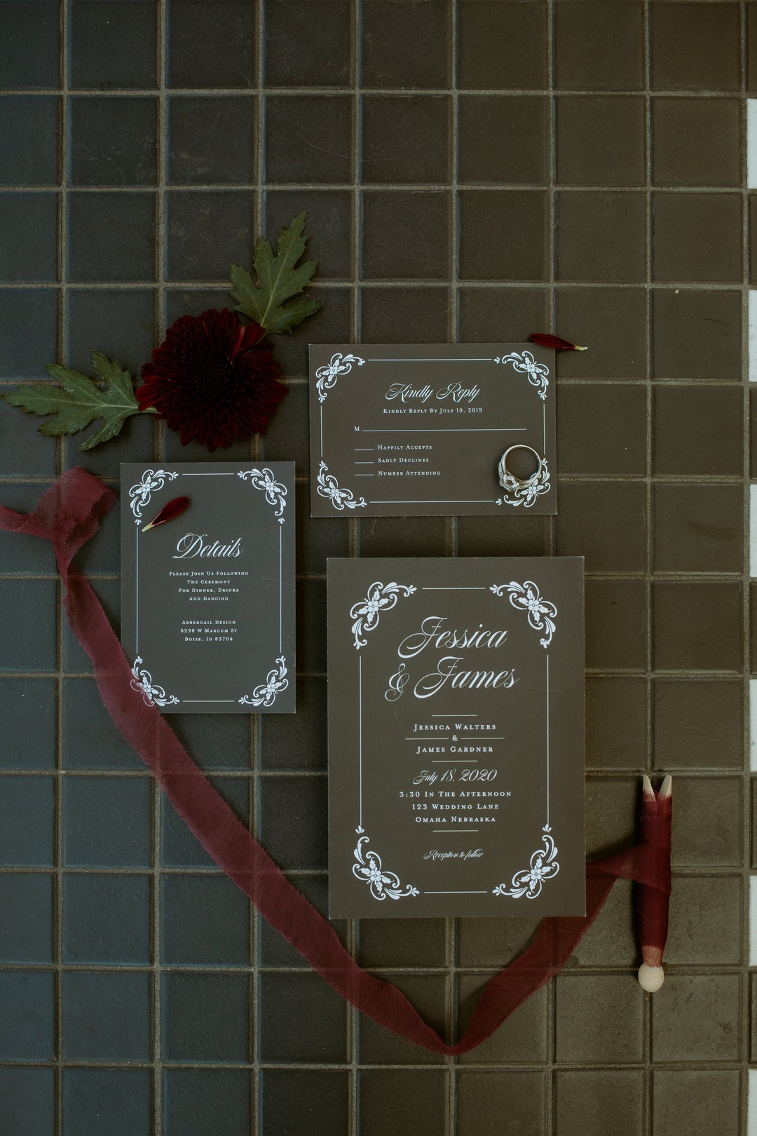 Black & White Wedding Invite Package | Formal Wedding Invite | Wedding ...