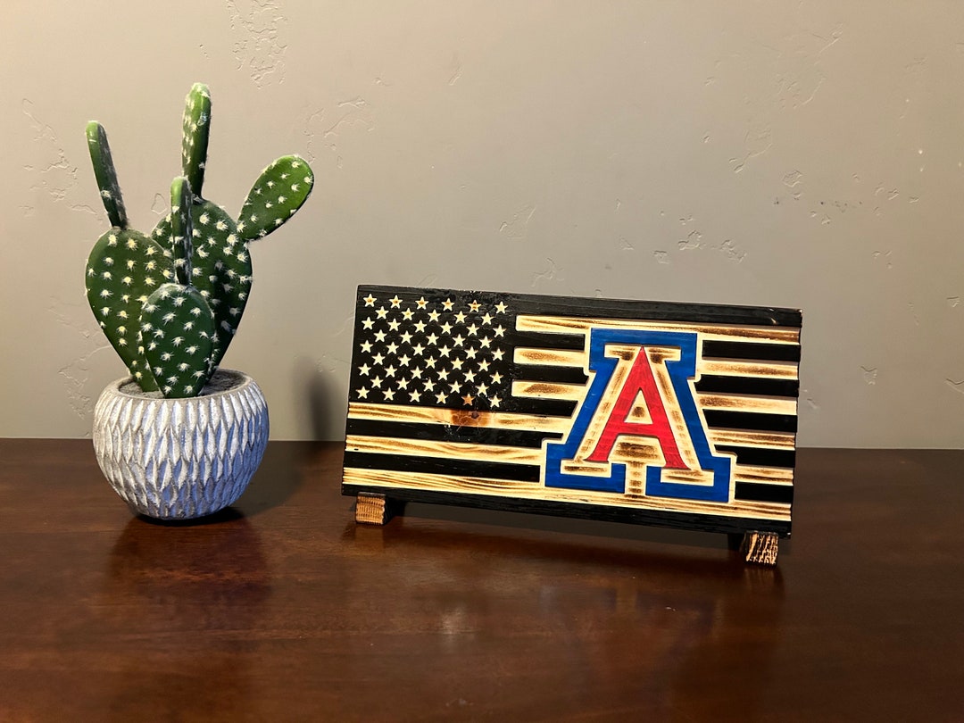 Arizona Desk Decor, Wood Flag, Rustic Wood Flag, Football Decor, Rustic ...