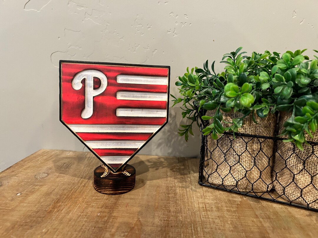 Phillies Desk Decor, Handcrafted Rustic Wood American Flag - Patriotic ...