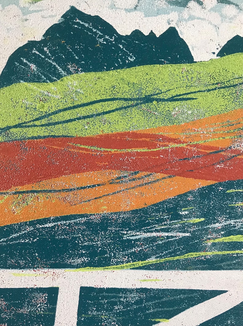 Mountain Woodcut Limited Edition Woodblock Print - Etsy