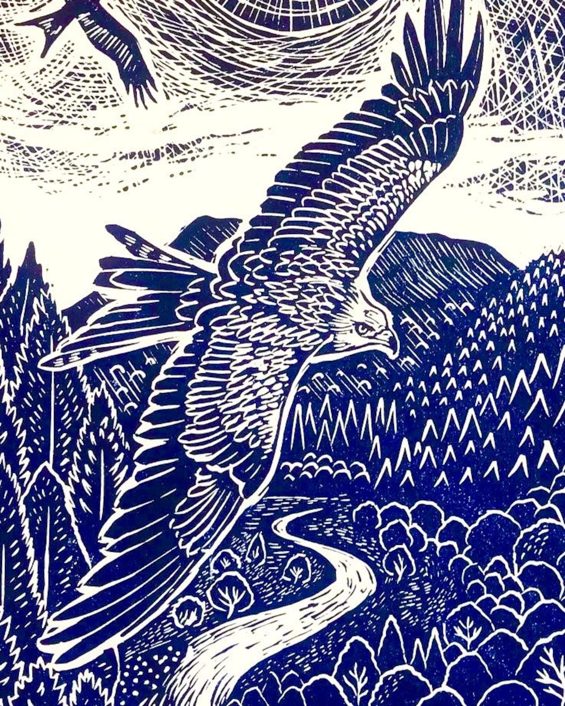 Red Kite Lino Print Limited Edition - Etsy