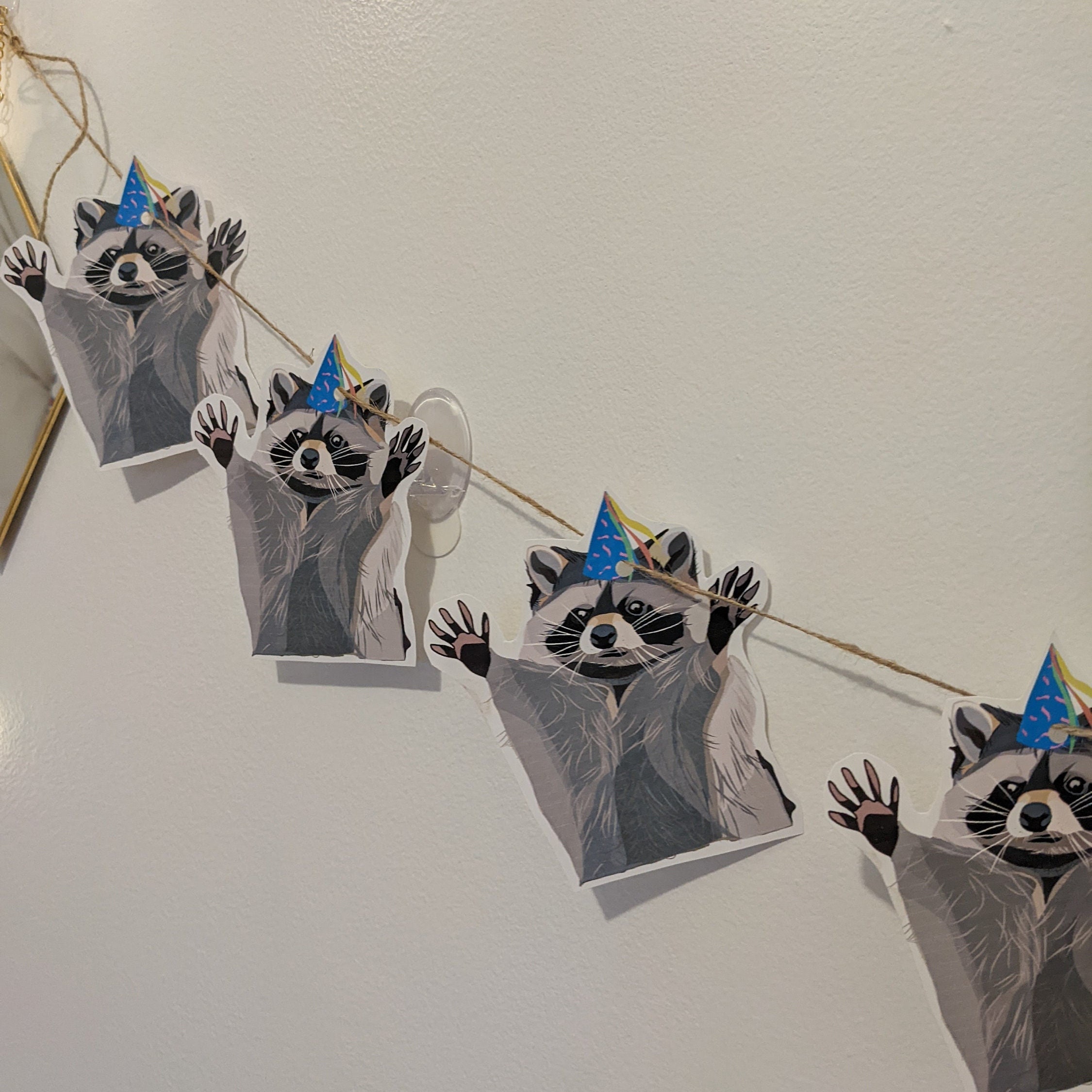 Party Raccoon Card Bunting/ Decor/ Funny | Etsy