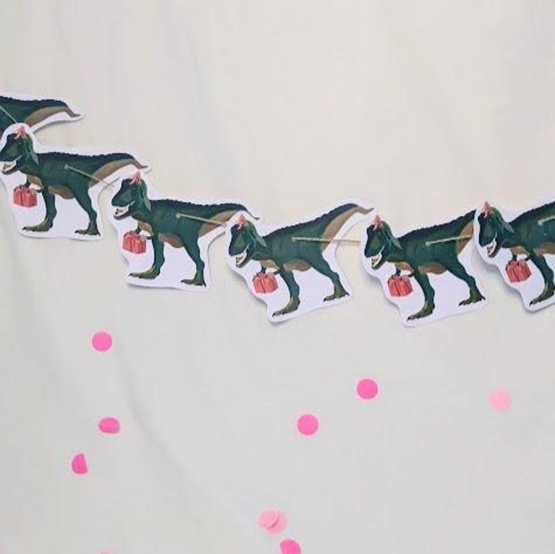 Dinosaur Party Bunting/ Banner/ T-rex - Etsy