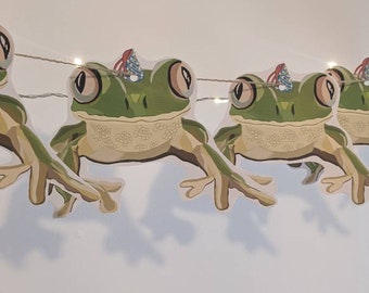 Frog Birthday Party Baby Shower Flag Pennant Banner Sign Pink Green ...