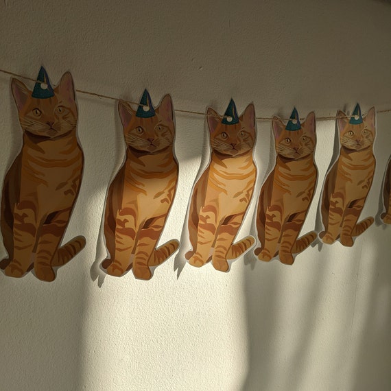 Cat Party Bunting/ Banner/ Kitten/ Ginger Tabby - Etsy