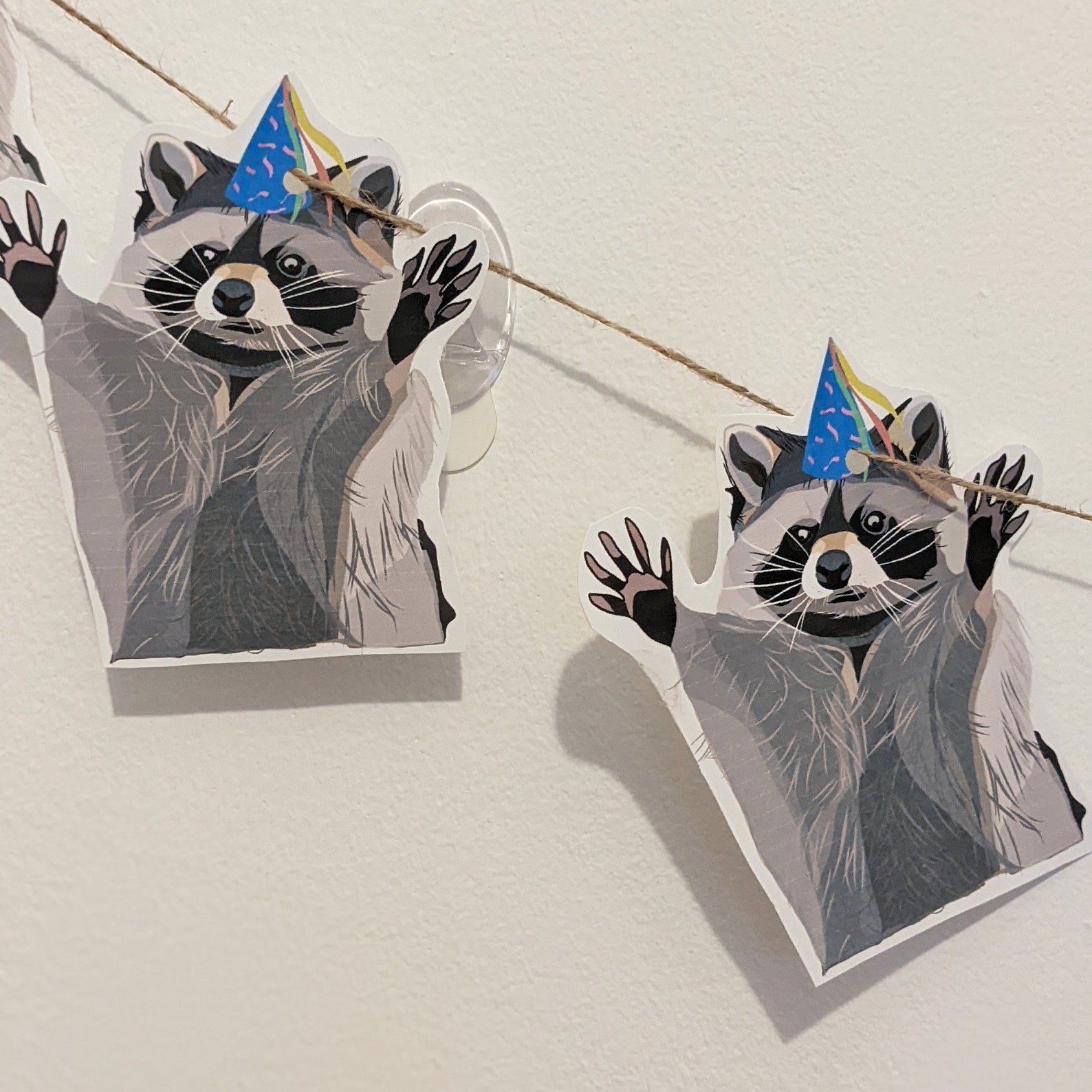 Party Raccoon Card Bunting/ Decor/ Funny | Etsy