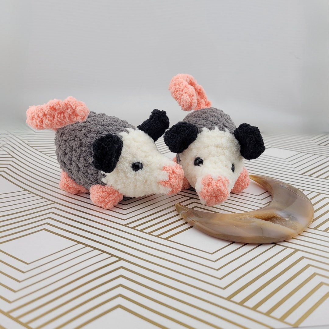 Baby Opossum. Handmade, Crocheted, Baby Animal, Pocket Buddy, Gift for ...