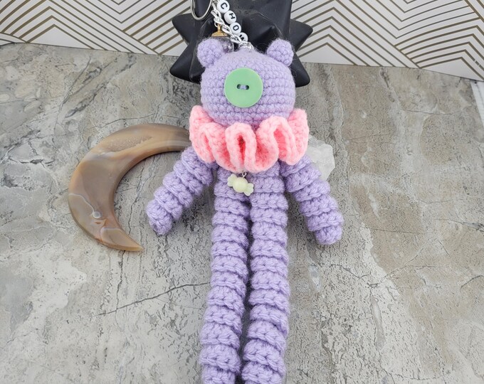 Chowder Animal Clown. Keychain Bag Accessory, Handmade, Crocheted, OOAK ...