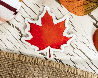 Maple Fall Leaf Sticker Hand-drawn - Etsy