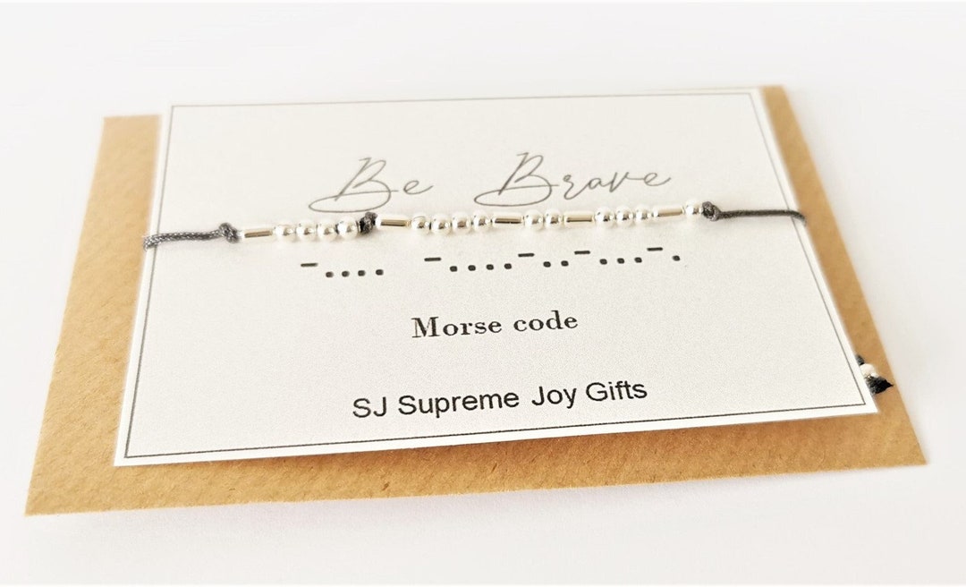 Morse Code Bracelet, Silver Plated Beads, Encouragement Gift - Etsy UK