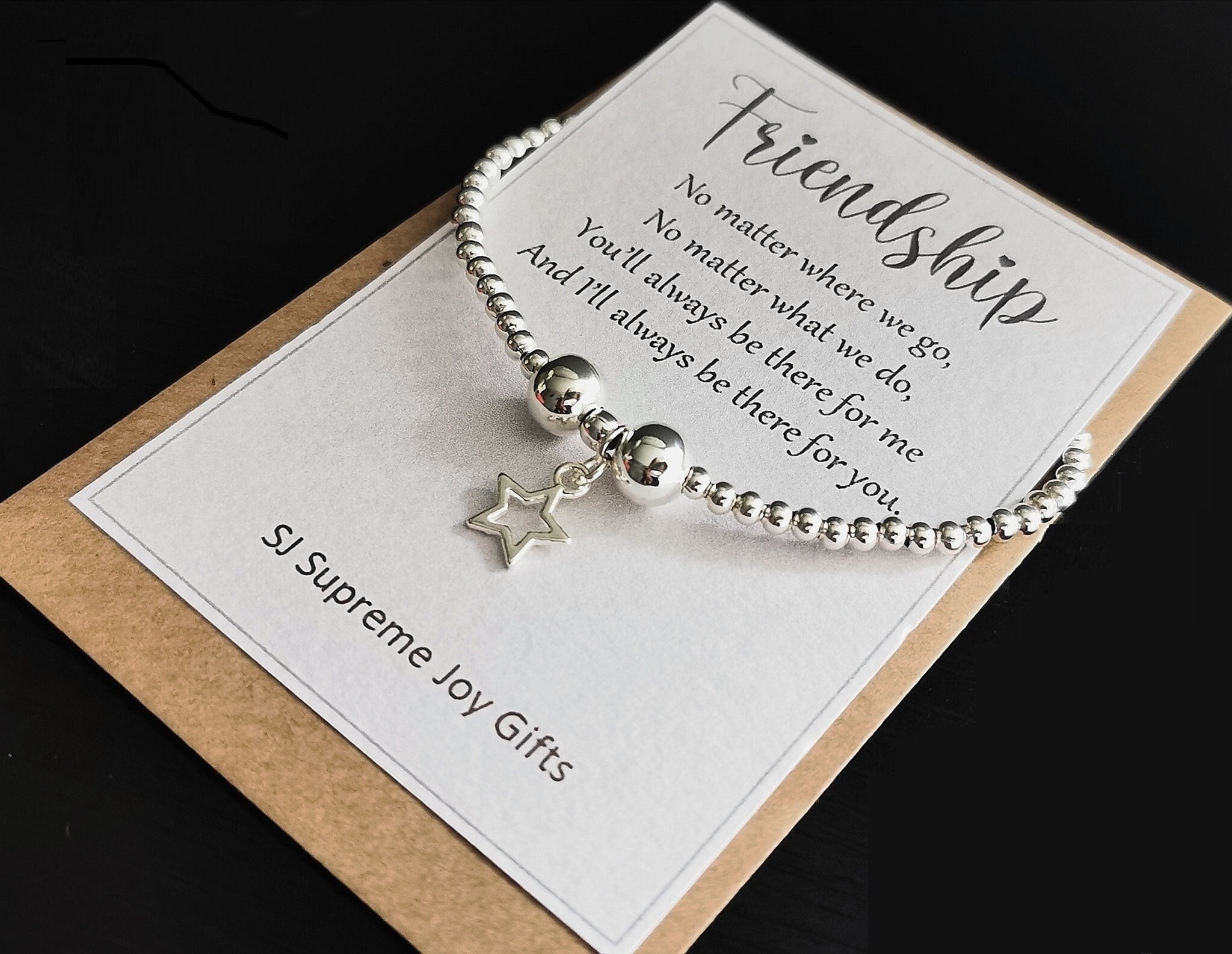 Silver Best Friend Bracelet, Star Friend Bracelet, Friendship Gift ...