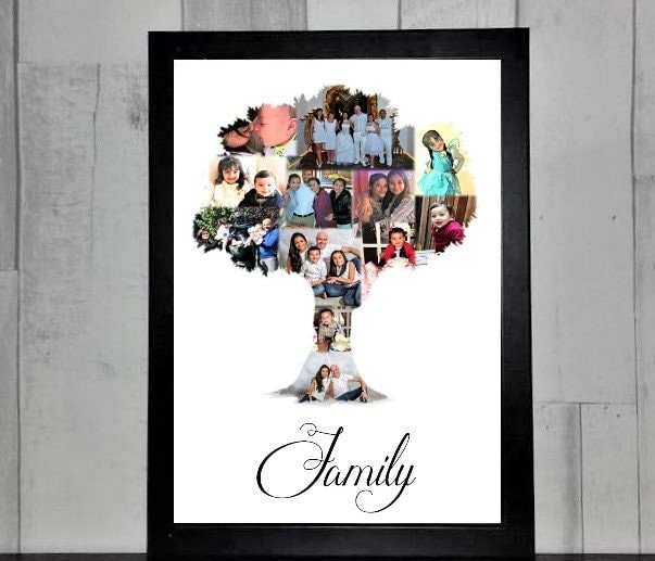 Personalised Family Tree Print Photo Collage Family Gift - Etsy